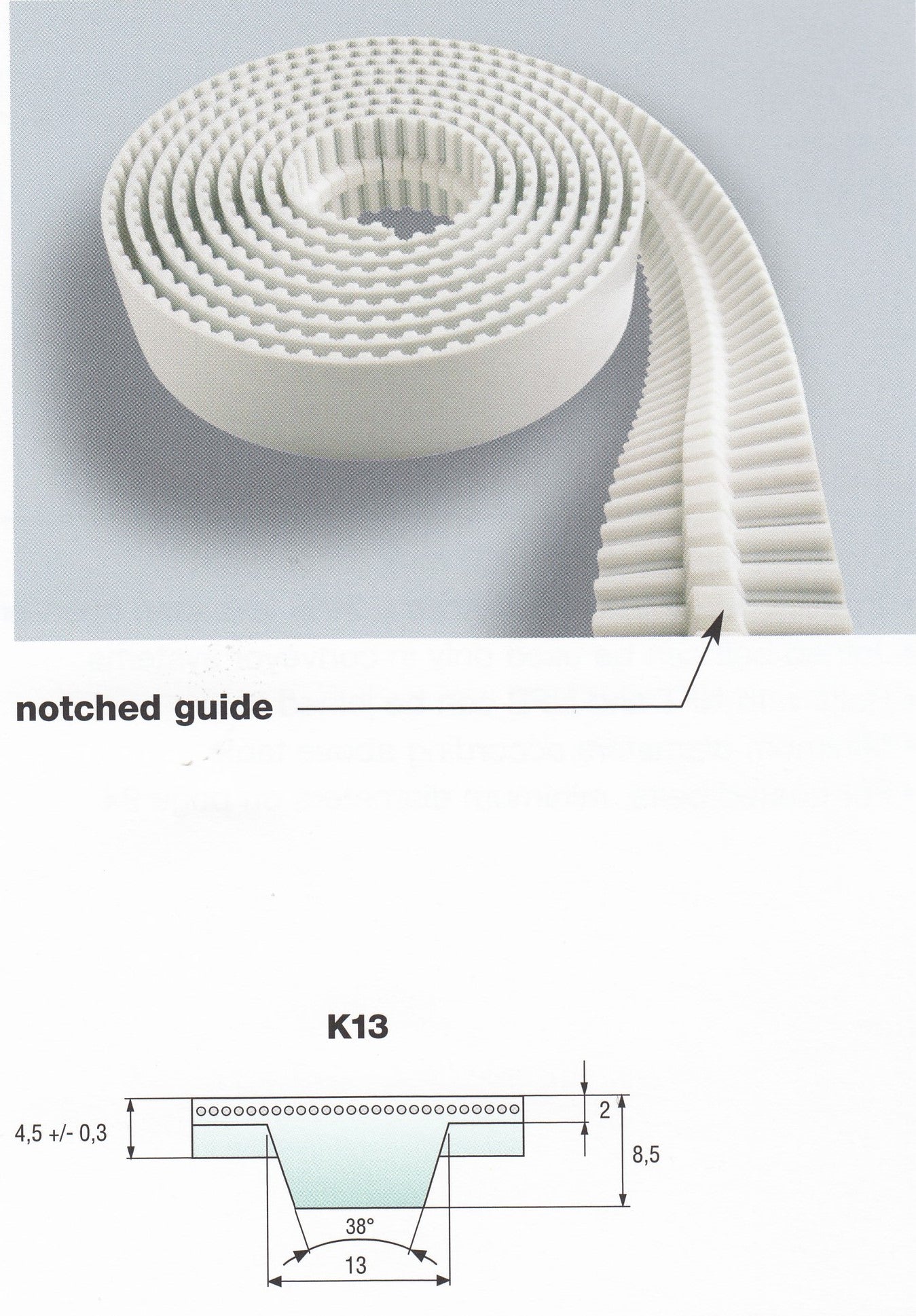50TG10 Open End Belt Roll Polyurethane Steel Cords 50TK10 13mm V Guide ...